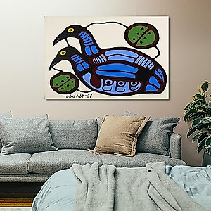 Norval Morrisseau Prints Blue Loons Poster Canvas Art Poster And Wall Art Picture Print Modern Family Bedroom Decor Posters 16x24inch(40x60cm)