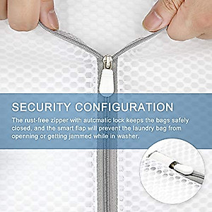 5Pcs Durable Honeycomb Mesh Laundry Bags for Delicates (2 Large 16 x 20 Inches, 3 Medium 12 x 16 Inches)