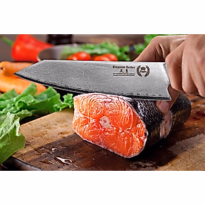 Regalia Kiritsuke Chef Knife: Professional Japanese 8.5 Inch AUS10 Premium High Carbon 67 Layer Damascus Steel Chef’s knives w/G-10 Handle Knives