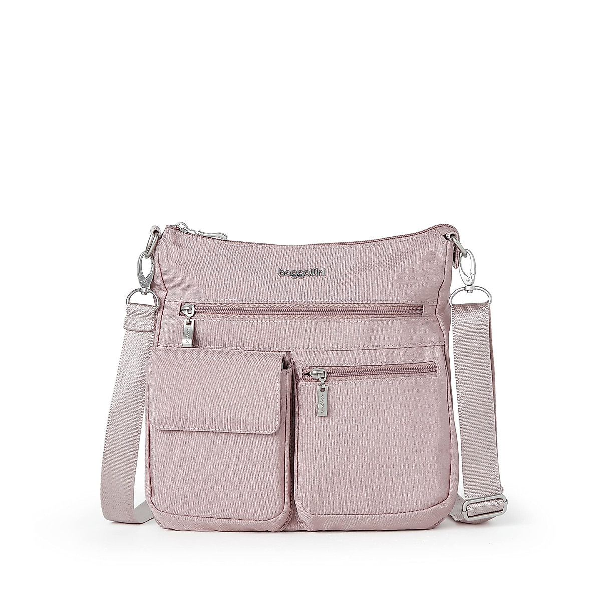 Baggallini womens Modern Everywhere Slim Crossbody, Blush Shimmer, One Size US