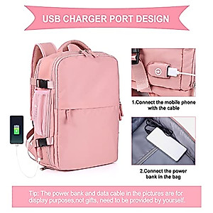 coowoz Travel Backpack For Women Men Airline Approved,Pink Carry On Backpack,Large Hiking Backpack Waterproof Outdoor Sports Rucksack Casual Daypack Fit 15.6 Inch Laptop Backpack College Backpack