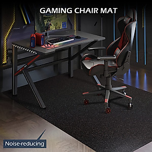 SALLOUS Chair Mat for Hard Floors, 63" x 51" Large Chair Mat for Hardwood Floor, Desk Chair Mats Home Floor Protector, Vinyl Chair Mat with Bling Surface (Black)