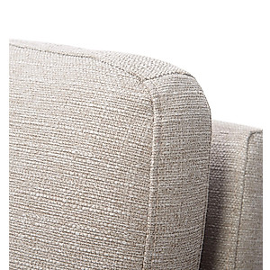 Tommy Hilfiger Russell AccentChair, Medium-Soft Pillow Back, Mid-Century Modern & Industrial Armchair, Comfortable LoungeChair for Living Room, Bedroom, or Office, Gray Square Metal Frame in Linen