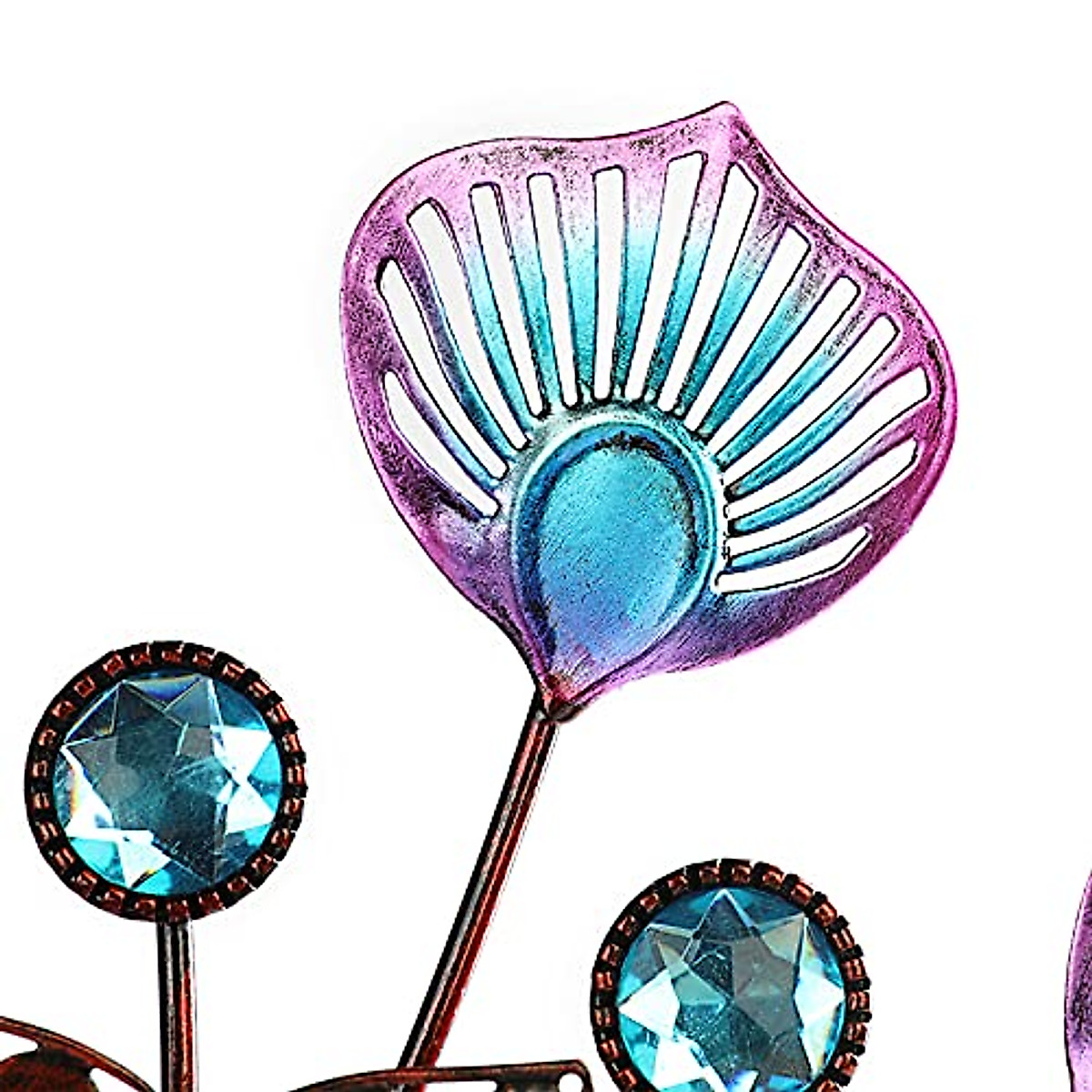 QMCAHCE Peacock Tail Plugin Wind Spinner Windmill 360 Swivel Outdoor Garden Metal Wind Spinner Yard Decor for Patio/Lawn/Garden Windmill Decoration (Blue)