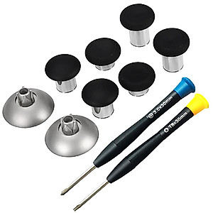 MMOBIEL 8 in 1 Magnetic Metal Thumbsticks Analog Joysticks Maximum Grip Compatible with PS4, PS4 Slim, PS4 Pro Dualshock, Xbox One, Xbox One Elite, Xbox One S Black Incl. (+) and T8 Torx Screwdriver