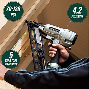 Metabo HPT Finish Nailer | 15 Gauge | Pneumatic | Finish Nails 1-1/4-Inch up to 2-1/2-Inch | Integrated Air Duster | Selective Actuation Switch | 5-Year Warranty | NT65MA4