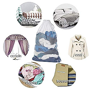 Extra Large Heavy Duty Mesh Laundry Bags Household Storage Bag Commercial Machine Washable Drawstring Netted Wash Laundry Liners For Colleage Dorms,Camp,Factory,Travels,2 Pack