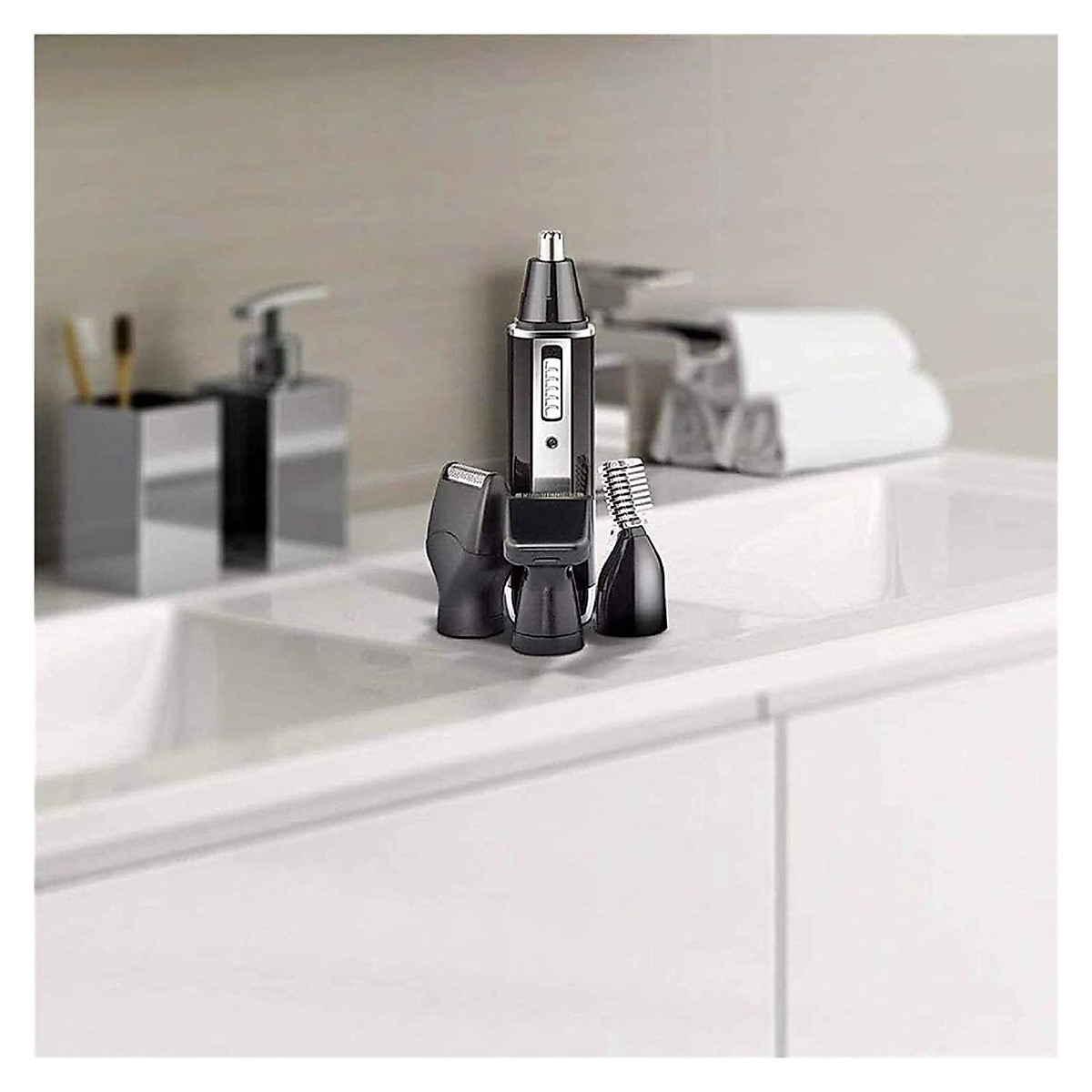 xuemml HHWKSJ Nose and Ear Hair Trimmer, Professional Painless Nose Hair Remover for Men and Women, Waterproof Stainless Steel Head, Dual Edge Blades, Mute Motor, Cleaning Brush