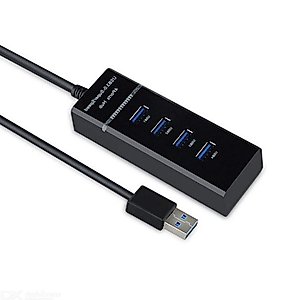 WJCCY USB3.0 Extender Multi-Port USB 1 to 4 Cable Adapter Laptop Hub Docking Station 4-Port Hub with 5Gbps Data Transmission Speed (Color : Black)