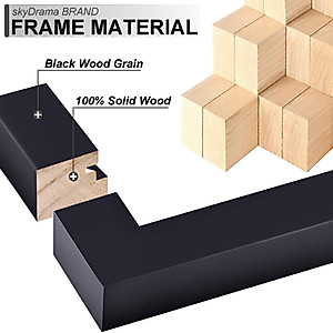 skyDrama 20x24 Picture Frame Black Solid Wood Material Set of 3, Display 16x20 Photo without Mat or 20x24 Poster with Mat, Light Weight High Transparent 20by24 Frame for Wall - 20"x24"/Black/3Pack