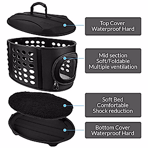 FRiEQ 23-Inch Large Hard Cover Pet Carrier - Pet Travel Kennel for Cats, Small Dogs & Rabbits