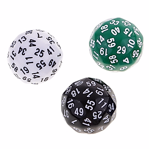 6X 60 Sided Dice D60 Polyhedral Dices for RPG Board Game.