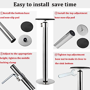 Upgrade Undermount Sink Brackets, Adjustable Undermount Sink Support, 304 Stainless Steel Sink Bracket Kit, Easy to Install Sink Support for Kitchen and Bathroom