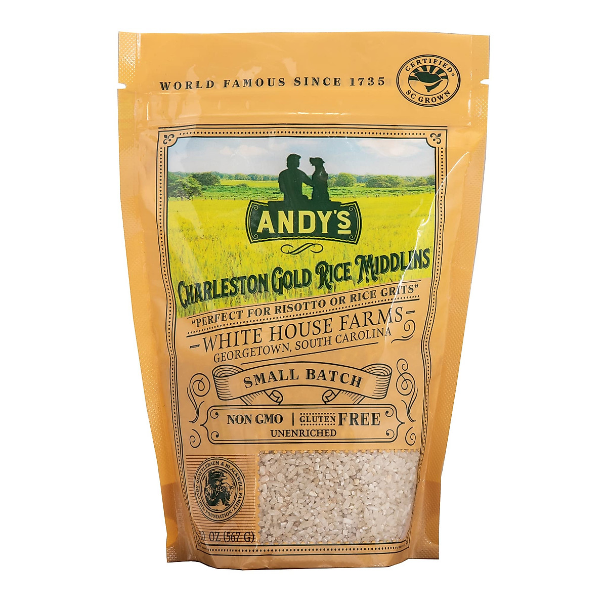 Andy’s Charleston Gold Rice Bundle by White House Farms | Long Grain Rice | Gluten Free & Non GMO | Sugar Free, Aromatic | Harvested in The USA | 3 Pack | 20 Oz (1.25lb)