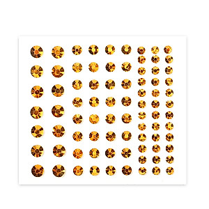 3 Sheets Eye Body Face Gems Jewels Rhinestone Stickers Temporary Tattoo Gems Self Adhesive Crystal Makeup Face Stick Gems for Festival Accessory and Nail Art Decorations(Gold)