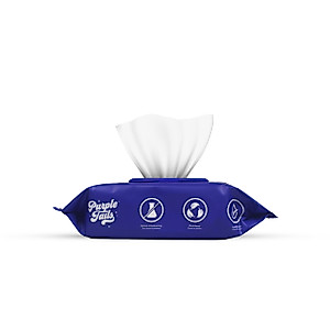 Purple Tails Dog Wipes – 400 Dog Wipes for Paws and Butt, Fur, Ears – Plant-Based Dog Paw Wipes – Cleaning Wipes for Pets – Puppy Wipes with Aloe Vera, Shea Butter – 4 x 100 Pack