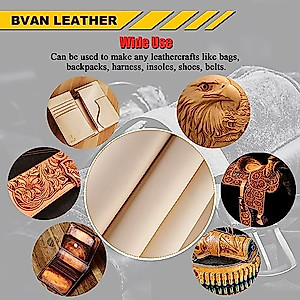 Veg Tan Leather, Flawless 12” X 24” 4-5oz Genuine Tooling Leather Sheets Precut, Full Grain Vegetable Tanned Leather for Tooling, Carving, Dyeing, Embossing(12"×24", Natural/Vegetable Tanned Leather)