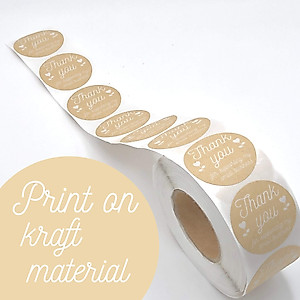 EL Nido 600 pcs 1.5" Thank You for Supporting My Small Business Stickers I 600 pcs Roll Kraft Paper Thank You Stickers | roll Boutique Supplies for Business Packaging (Kraft Sticker, 600pcs)