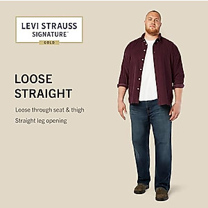 Levi Strauss Signature Gold Men's Loose Fit Jeans, Midnight Cavern, 40Wx32L