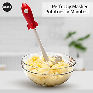 OTOTO Space Masher Potato Masher - Multi-functional Cooking Gifts for Home and Kitchen - Heat Resistant Rocket Masher for Potato, Guacamole, Pumpkin, Hamburgers