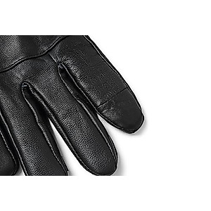 REED Men's Genuine Leather Warm Lined Driving Gloves (L, BLACK)