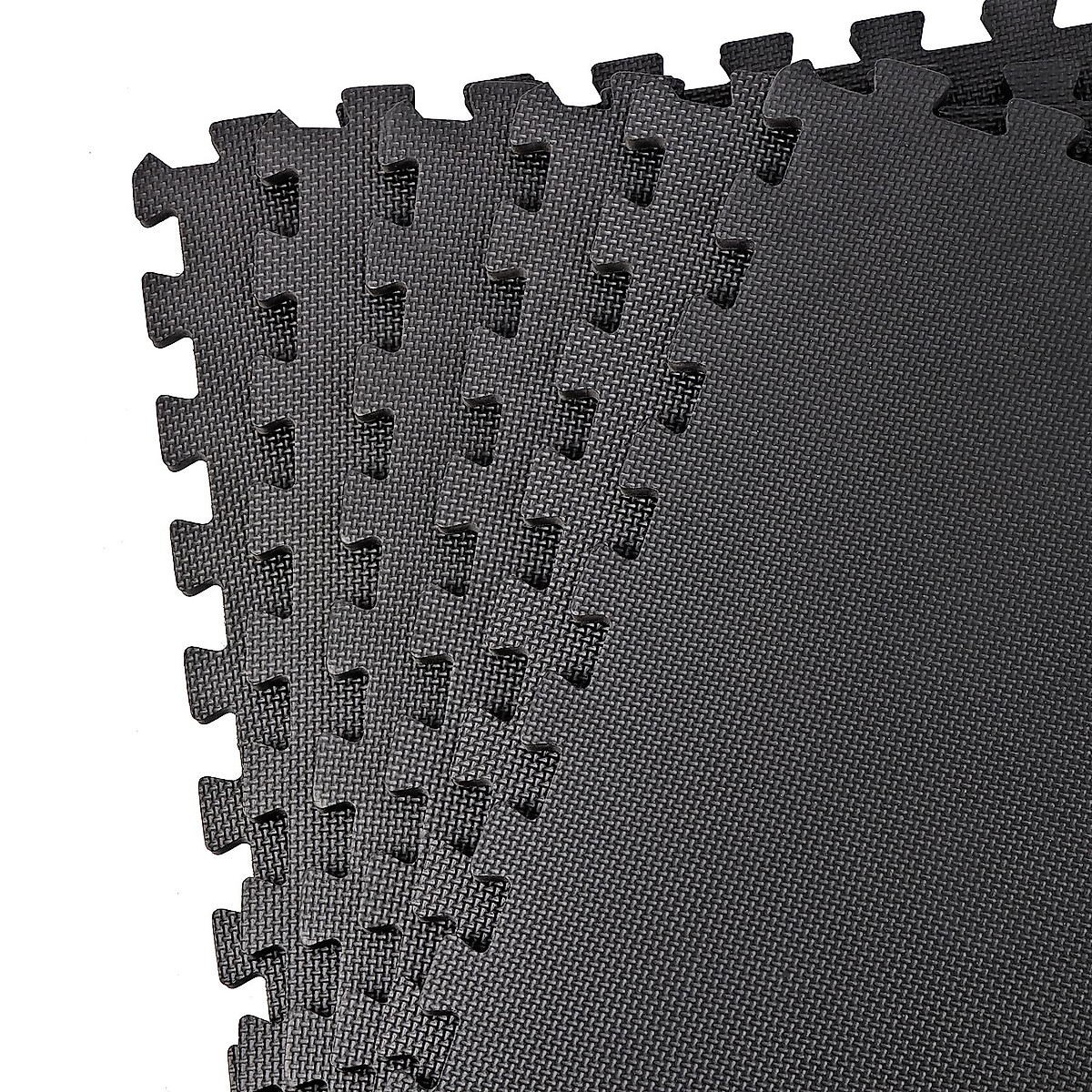 HomGarden Puzzle Exercise Mat 1/2’’ EVA Interlocking Foam Floor Mats for Exercise Equipment Home Gym Workout Mat(6 Tiles) Black
