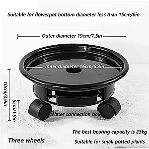 CACXKEP Plant Stand with Wheels Plant Caddy with Wheels Rolling Plant Tray Saucer Pots Accessories Indoor Planters Camper Must Haves Gardening Supplies Outdoor,M