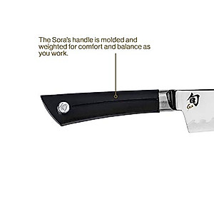 Shun Cutlery Sora Chef's Knife 8” & Saya Sheath, Universal Fit for Chef and Santoku Knives, 7-8 Inch, Beech Wood,
