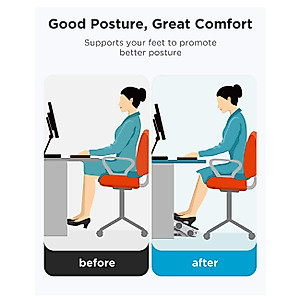 AboveTEK Ergonomic Footrest with 2 Adjustable Height Positions, 30 Degree Tilt Angle, Under Desk Foot Rest for Home & Office Desk Accessories, Non-Skid Feet for Stability, Gifts for Mom Wife Children