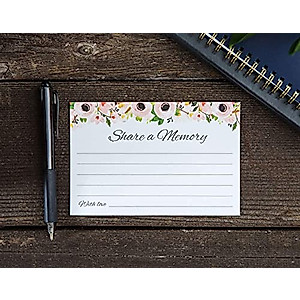 Share a Memory Cards - 50 Pack - Tasteful Alternative to Funeral Guest Books for Memorial and Celebration of Life or Going Away Party, Birthday or Graduation Guest Book