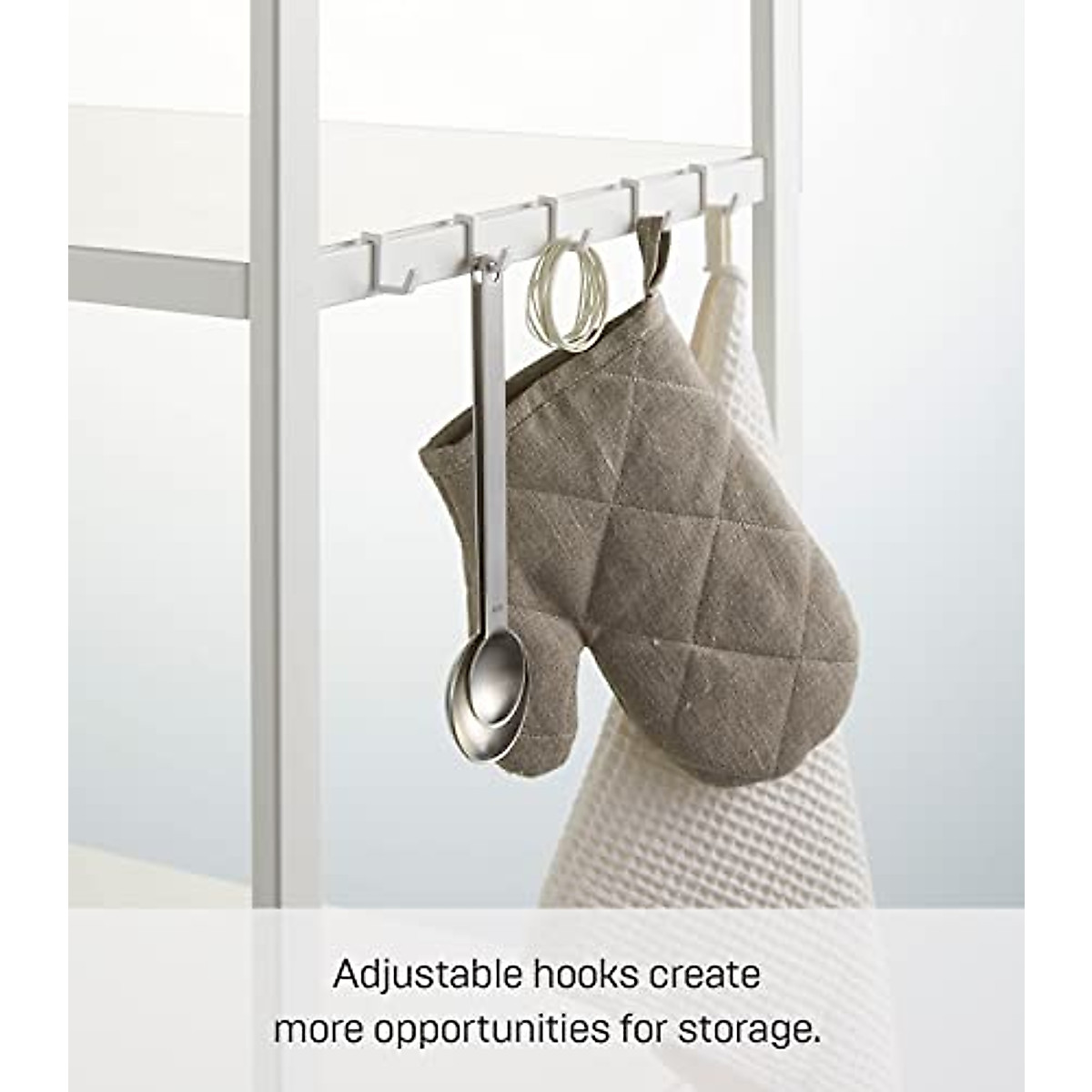 Yamazaki Home Kitchen Appliance Storage Rack-Standing Organizer Shelves, One Size, White