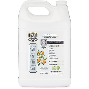 ProCare Citrus Floor Cleaner (Made in USA) | Tile, Stone, Laminate, Vinyl & Natural Wood Floor Cleaner for Mopping, Household Supplies, Cleaning Solution with Citrus Aroma - 1 Gal (128 Fl Oz)