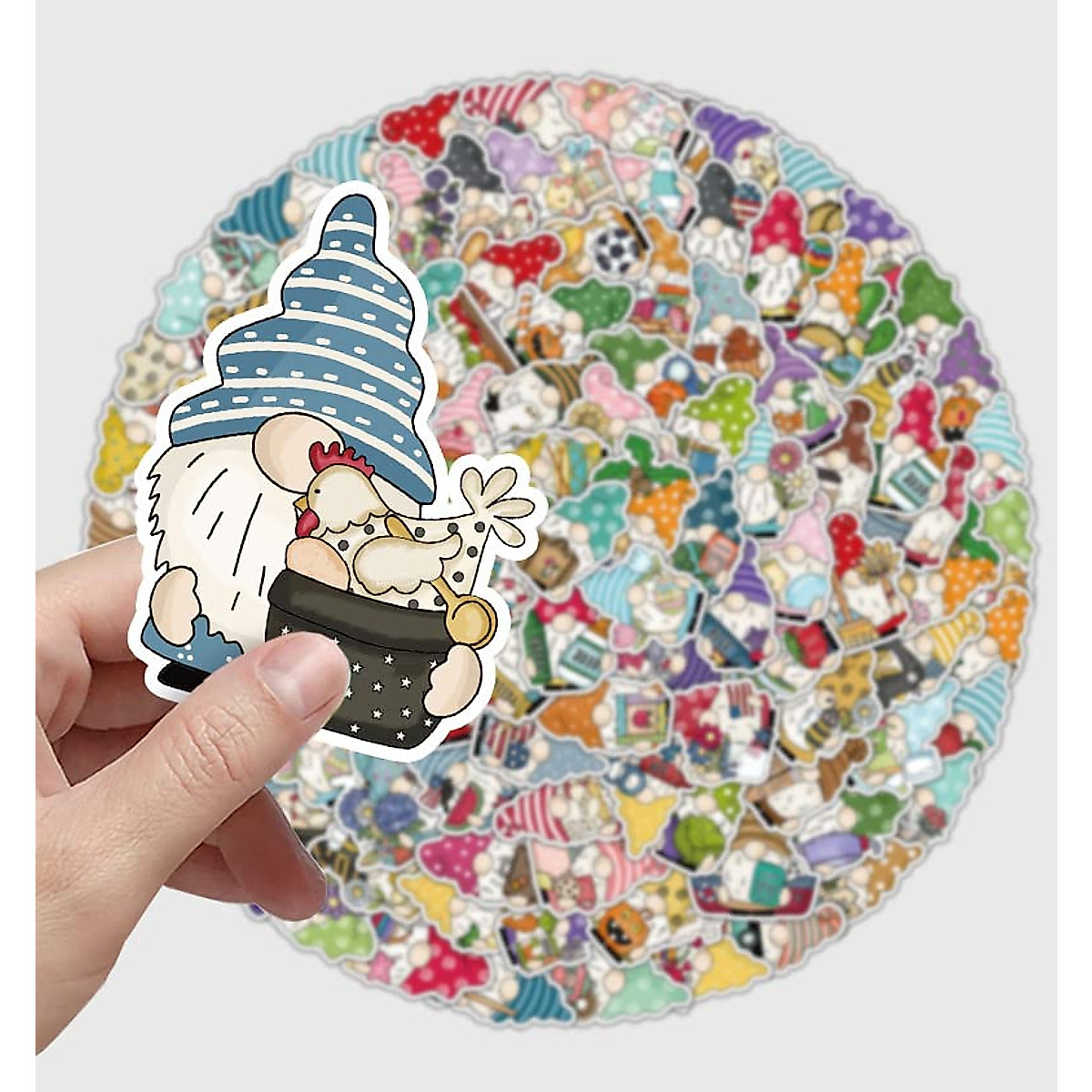 100pcs Gnome Stickers | Vinyl Waterproof Gnome Stickers Cartoon for Laptop, Water Bottle, Skateboard, Scrapbooking, Gutair, Gnome Party Favors - Gnome Decals Gifts for Kids, Teens, Adults