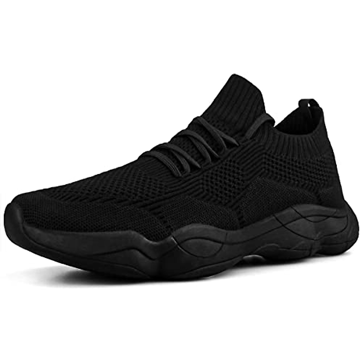 Feethit Womens Walking Shoes Lightweight Athletic Memory Foam Slip On Workout Shoes Soft Tennis Casual Sneakers All Black 6.5