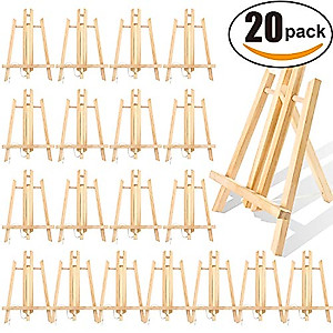Wood Easels, Easel Stand for Painting Canvases, Art, and Crafts. (11.8 inch, 20 Pack), Tripod, Painting Party Easel, Kids Student Table School Desktop, Portable Canvas Photo Picture Sign Holder.