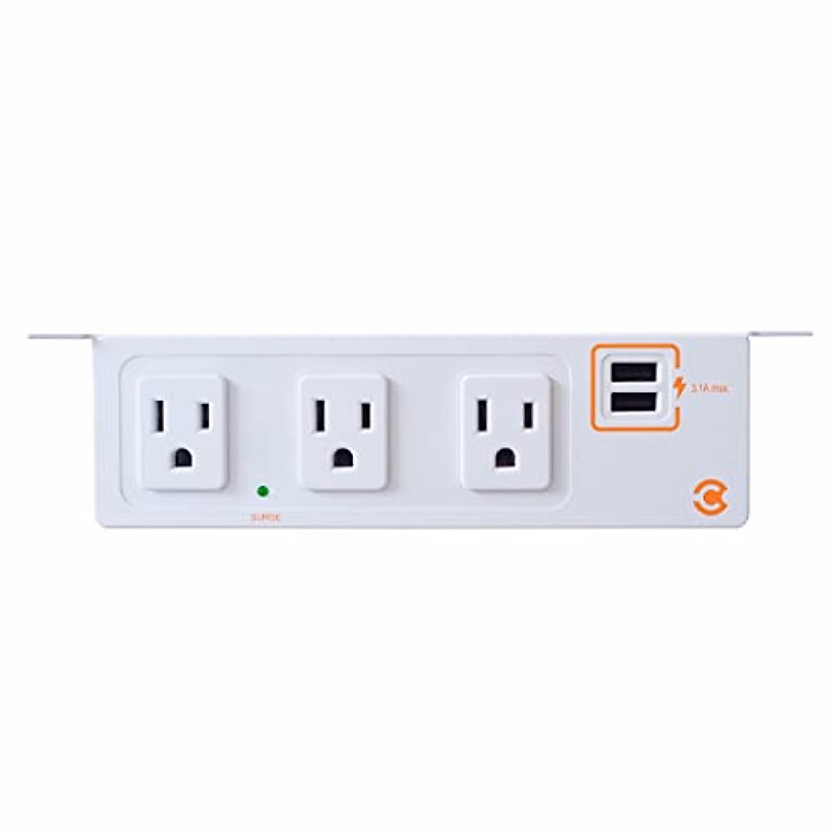CERES 3 Outlet/2 USB Desk Mount Surge Protector