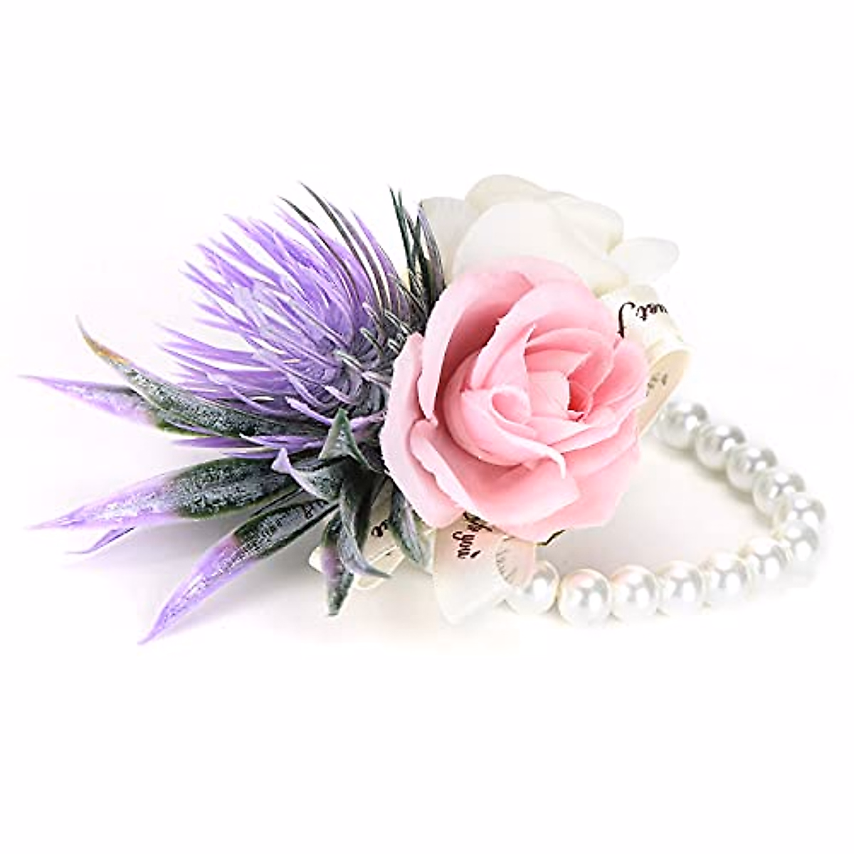 Xnferty Wrist Flower, Corsage Wristlet Corsages Bridal Bridesmaid Corsage Wristletfor Wedding Party(Pink)
