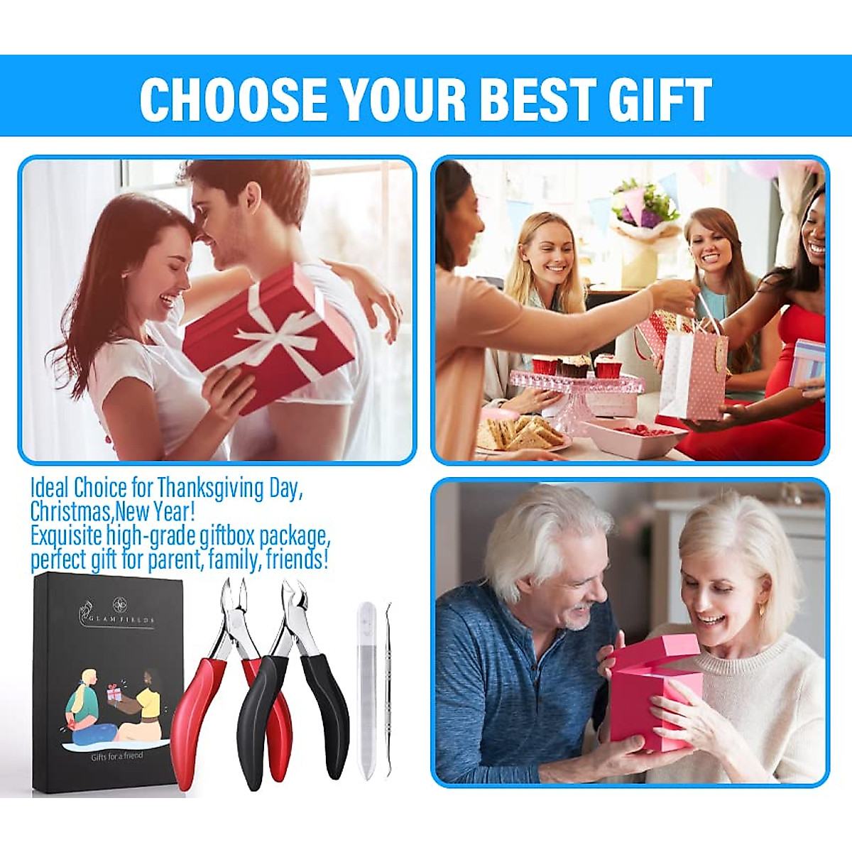 Toenail Clippers for Thick Nails, Toe Nail Clippers Adult Thick Nails Long Handle for Seniors Thick Toenails/Ingrown Toenail Treatment, Sharp Heavy Duty Nail Clippers for Men and Women, Adult