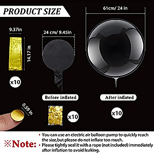 30 Pieces 24 Inch Jumbo Bubble Gold Confetti Balloons Including 10 Bobo Balloons with 10 Bags Gold Confetti and 10 Shiny Gold Tassels for Wedding Birthday Party Anniversary Christmas Decorations