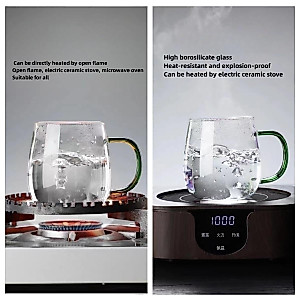 MAQQL Clear Glass Mug with Handle, Clear Handle/16 oz, High Borosilicate Glass Mug for Large Glass Coffee Mugs with Handle, Drinking Mugs with Handle, or as a gift!