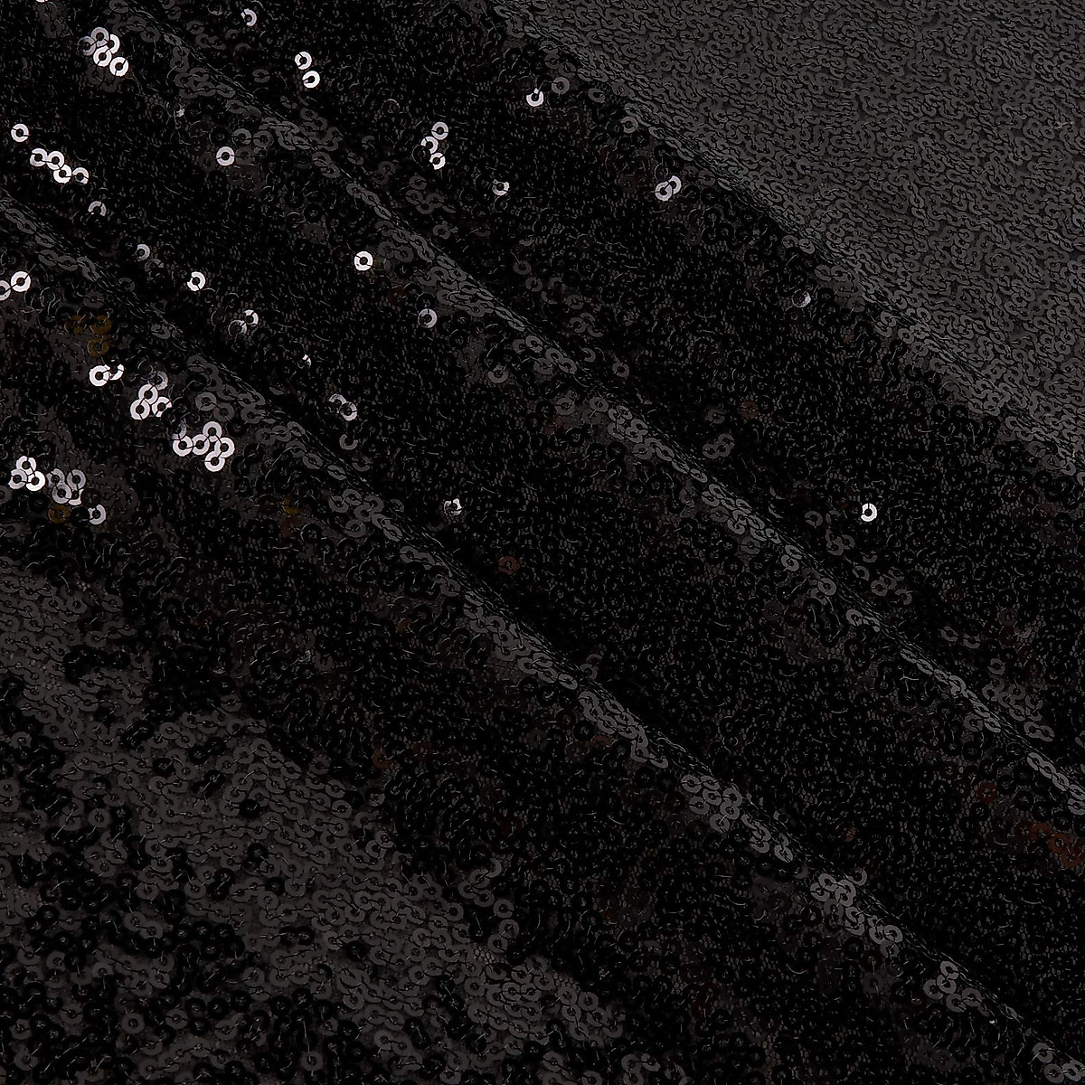 Glitz Sequin & Stretch Mesh Black, Fabric by the Yard