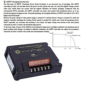 Jeanoko MPPT Solar Panel Regulator Power Generation Controller Intelligent Protection Regulator CPY Control Board for Digital Products 12V / 24V 10A