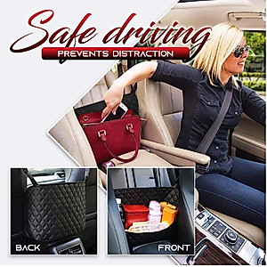 Car Seat Storage and Handbag Holding Net Hanging Storage Bag Between Car Seats,Barrier of Back Seat Pet Kids