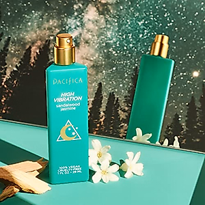 Pacifica Beauty Natural Origins High Vibration Spray Perfume, Clean Fragrance, 100% Raw Materials, Smells like Sandalwood and Jasmine, Woody Notes, Vegan + Cruelty Free