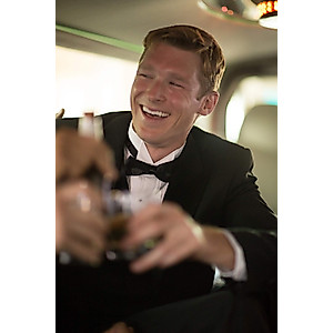 New Mens 5 Piece (5pc) Complete Single Breasted Black Tuxedo Suit, 44 Regular