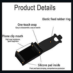 Car Steering Wheel Phone Mount, Portable Steering Wheel Phone Holder Mount Clip, Steering Wheel Smartphone Mount, Phone Holder Universal for Most Phones (Black)