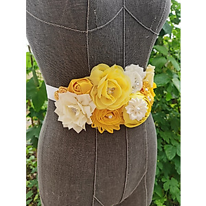 HOSINSECT New Maternity Pregnancy sash for Mom to be Baby Shower sash (Yellow)