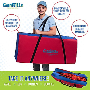 Giantville Giant 4 in a Row Connect Game + Storage Carry Bag - 4" Wide X 3.5" Tall - Oversized Jumbo Sized Entertainment for Outdoor/Indoor Play for Kids & Adults - Durable Waterproof - 2024 Version