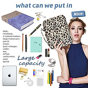 Bible Cover for Women - Bible Case for Men Multi-Functional Stationery Organizer - Large Pencil Case Organizers - Bible Study Supplies for School, Office, Travel - 11"x8"x2.5" -Beige Base