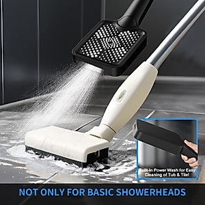 Woindo Shower Faucet Set, 12" Ceiling Mount Rainfall Shower System with 2 Rain Shower Head and Multi-function Handheld Head Push Button Diverter Shower Faucet Trim Kits, Matte Black